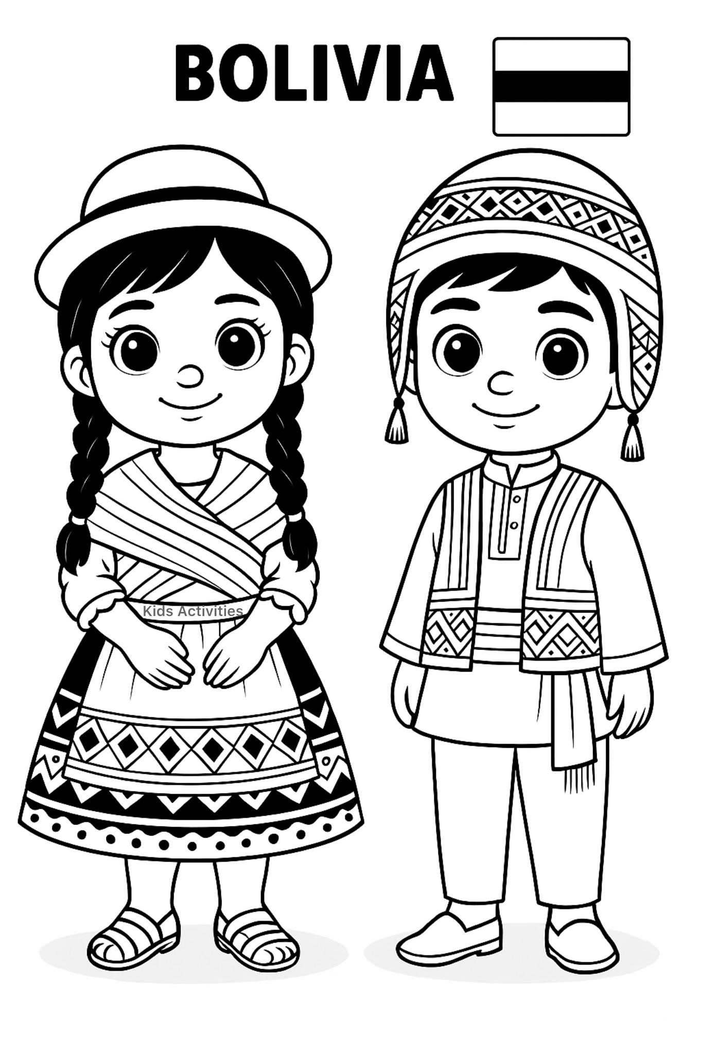 Kids And Cultures Around The World Coloring Images - Kids Activities