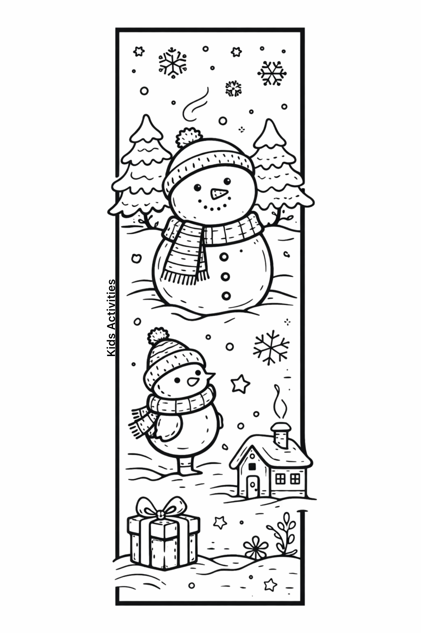 Winter Themed Paper Bookmark - Kids Activities