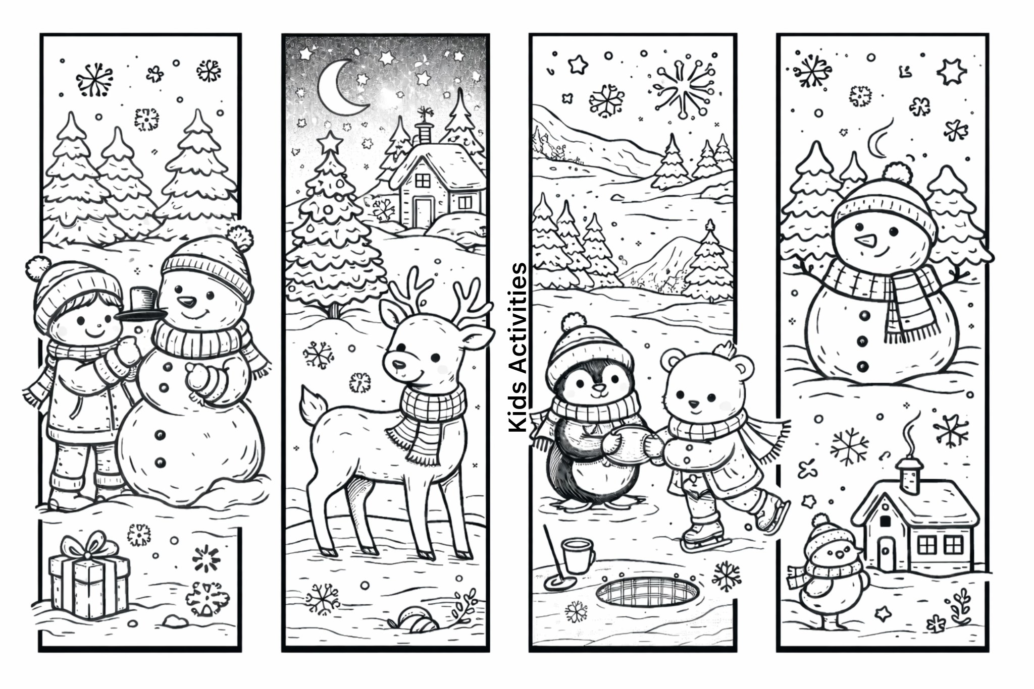 Winter Themed Paper Bookmark - Kids Activities
