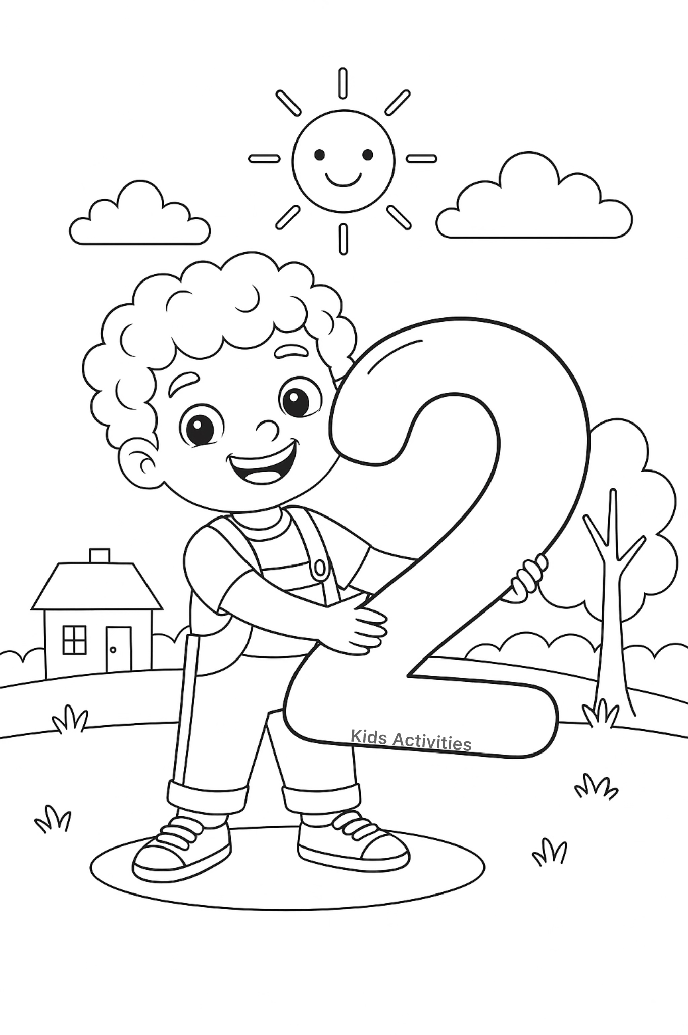 Children With Numbers Coloring Pages - Kids Activities