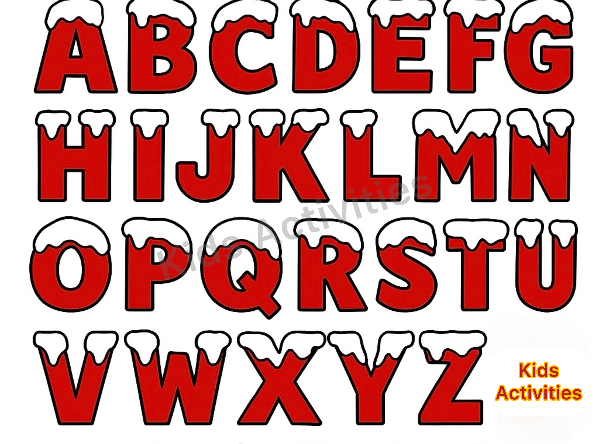 Learn Alphabet By Snow Capped Letters - Kids Activities