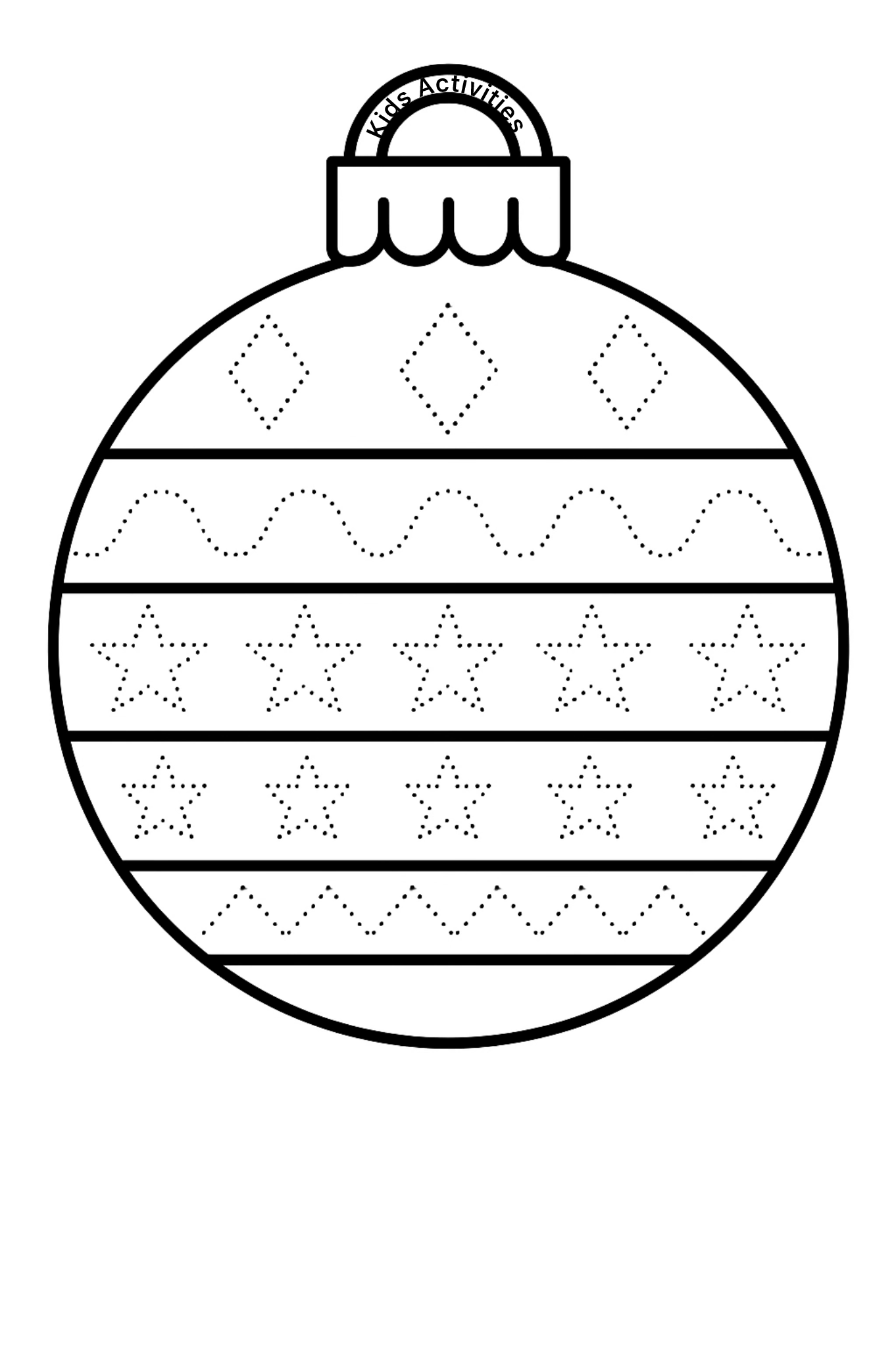 Christmas Sphere Pre Writing Pattern - Kids Activities