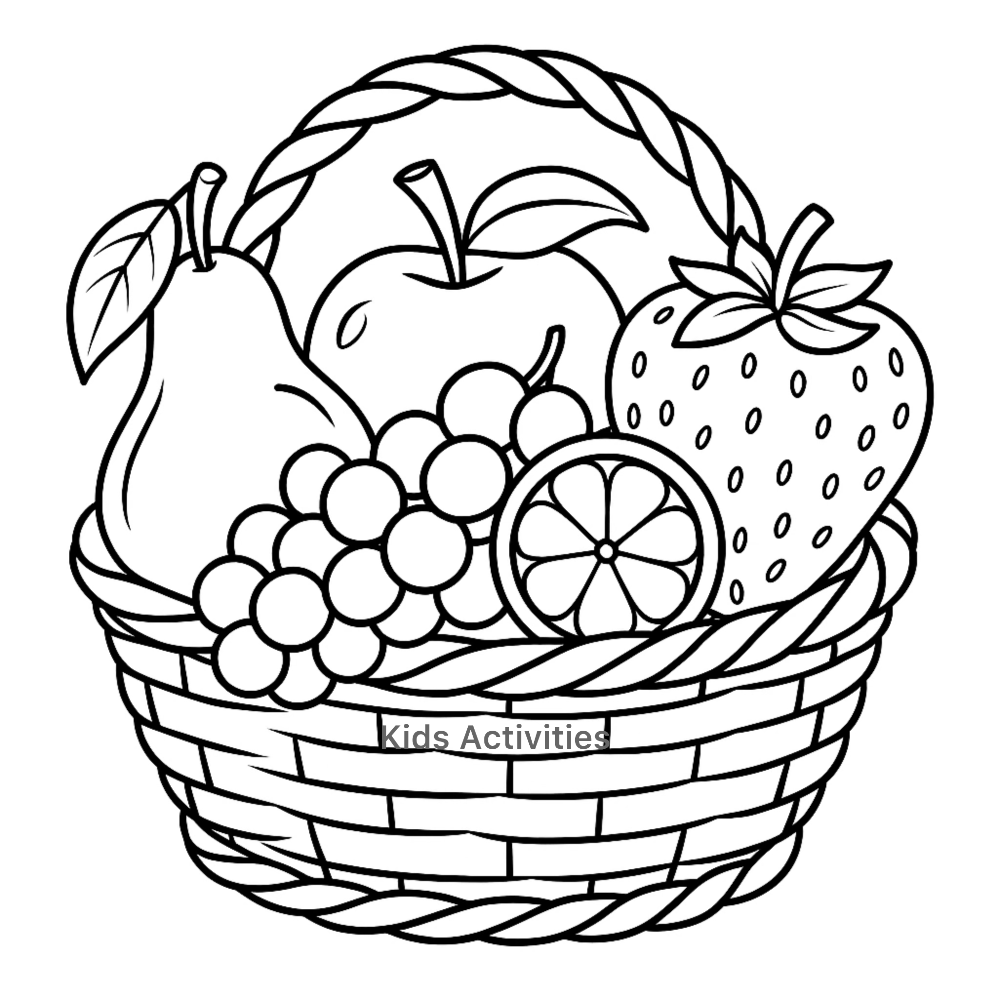 Fruits Basket Coloring Pages - Kids Activities