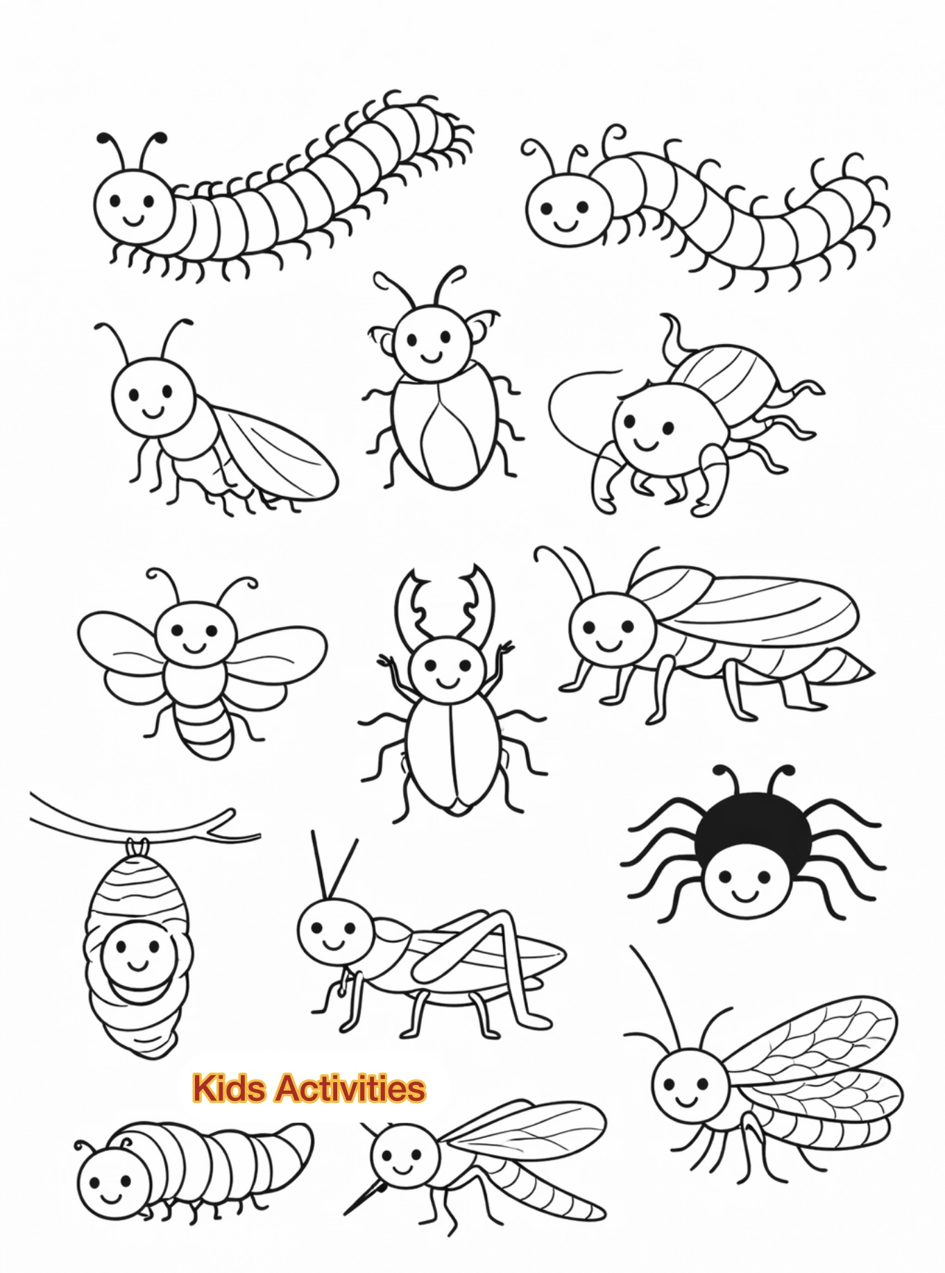 Insects Coloring Pages - Kids Activities