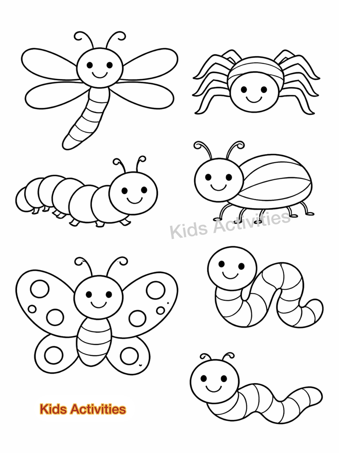 Insects Coloring Pages - Kids Activities