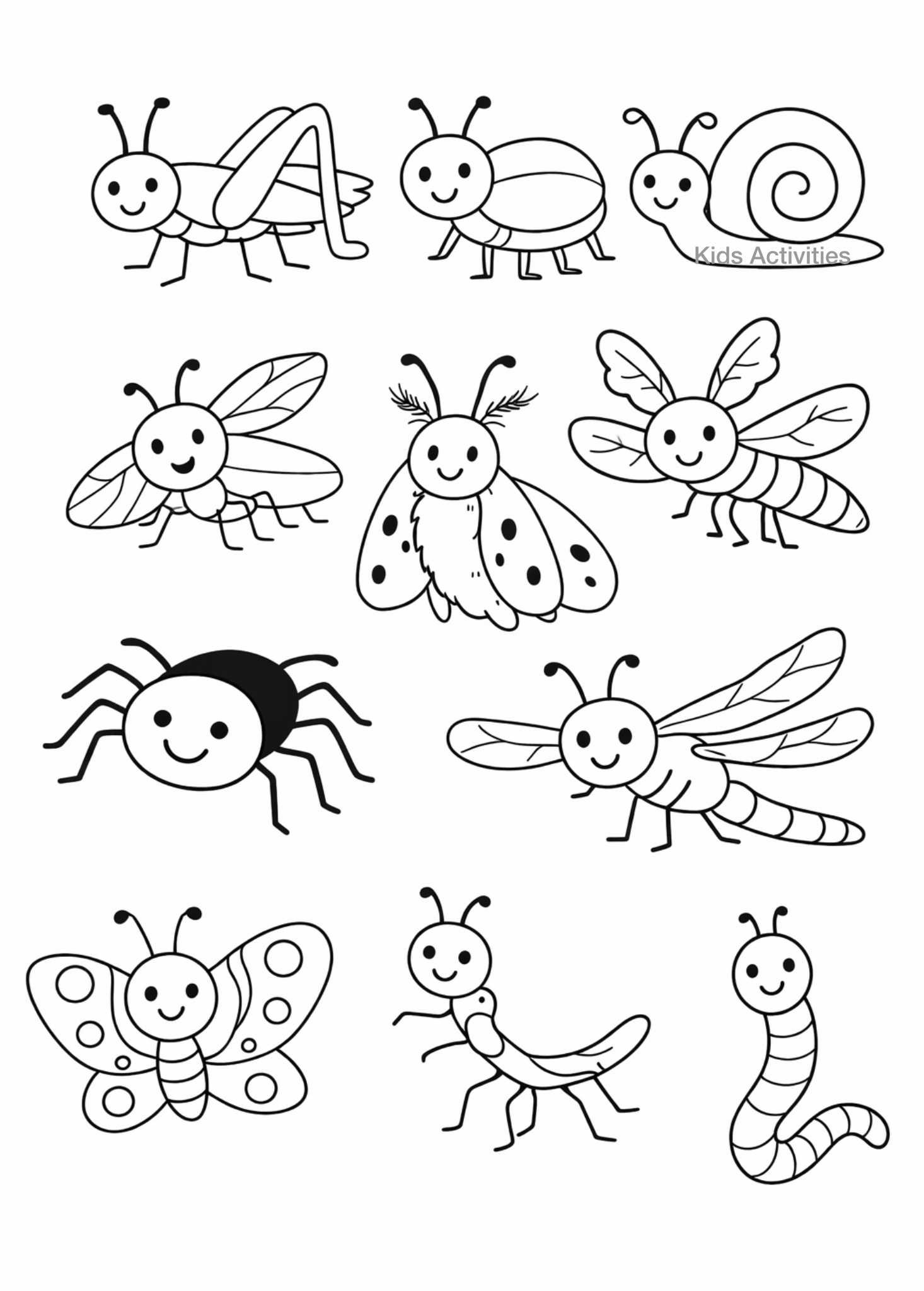 Insects Coloring Pages - Kids Activities