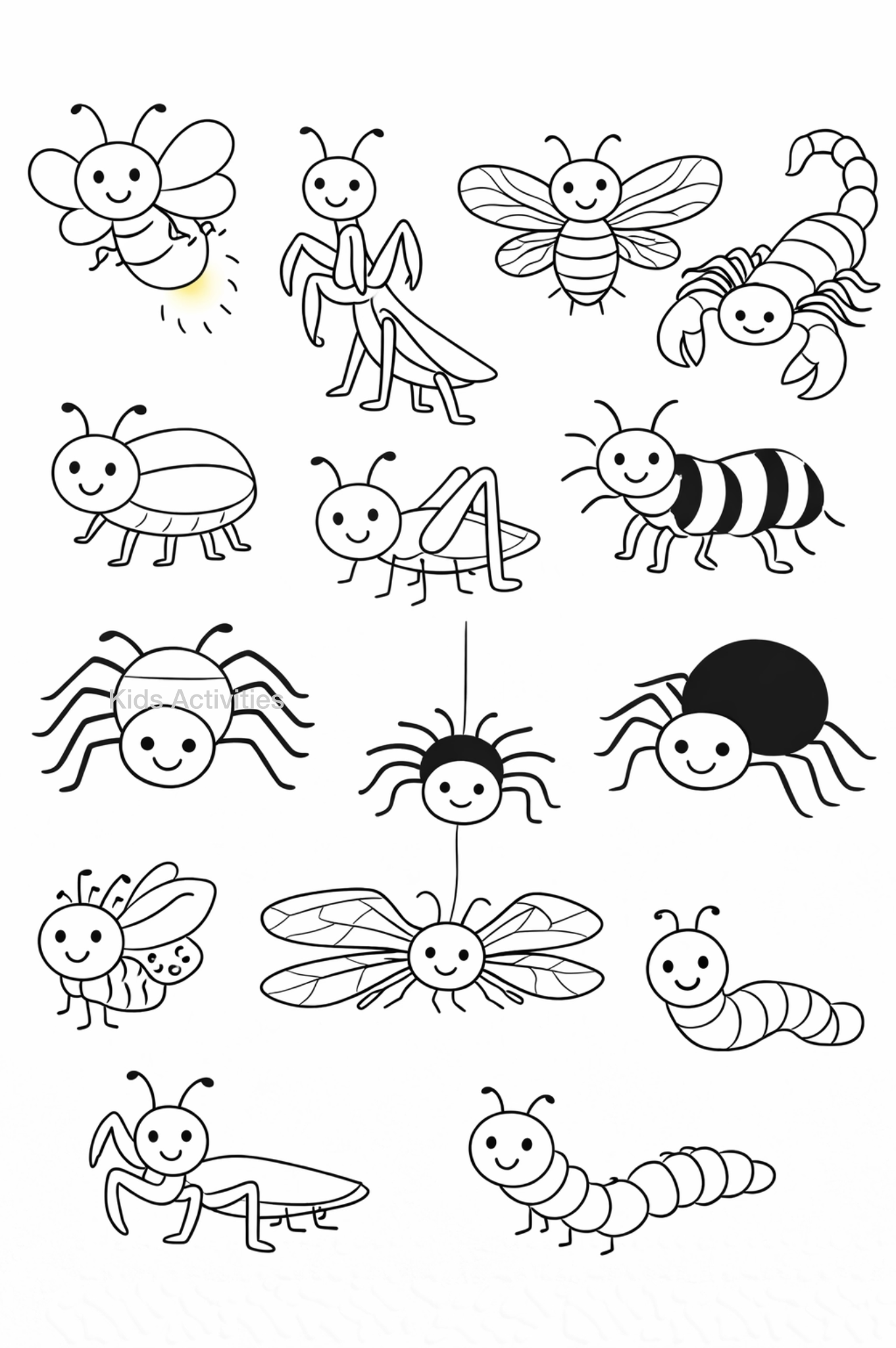 Insects Coloring Pages - Kids Activities