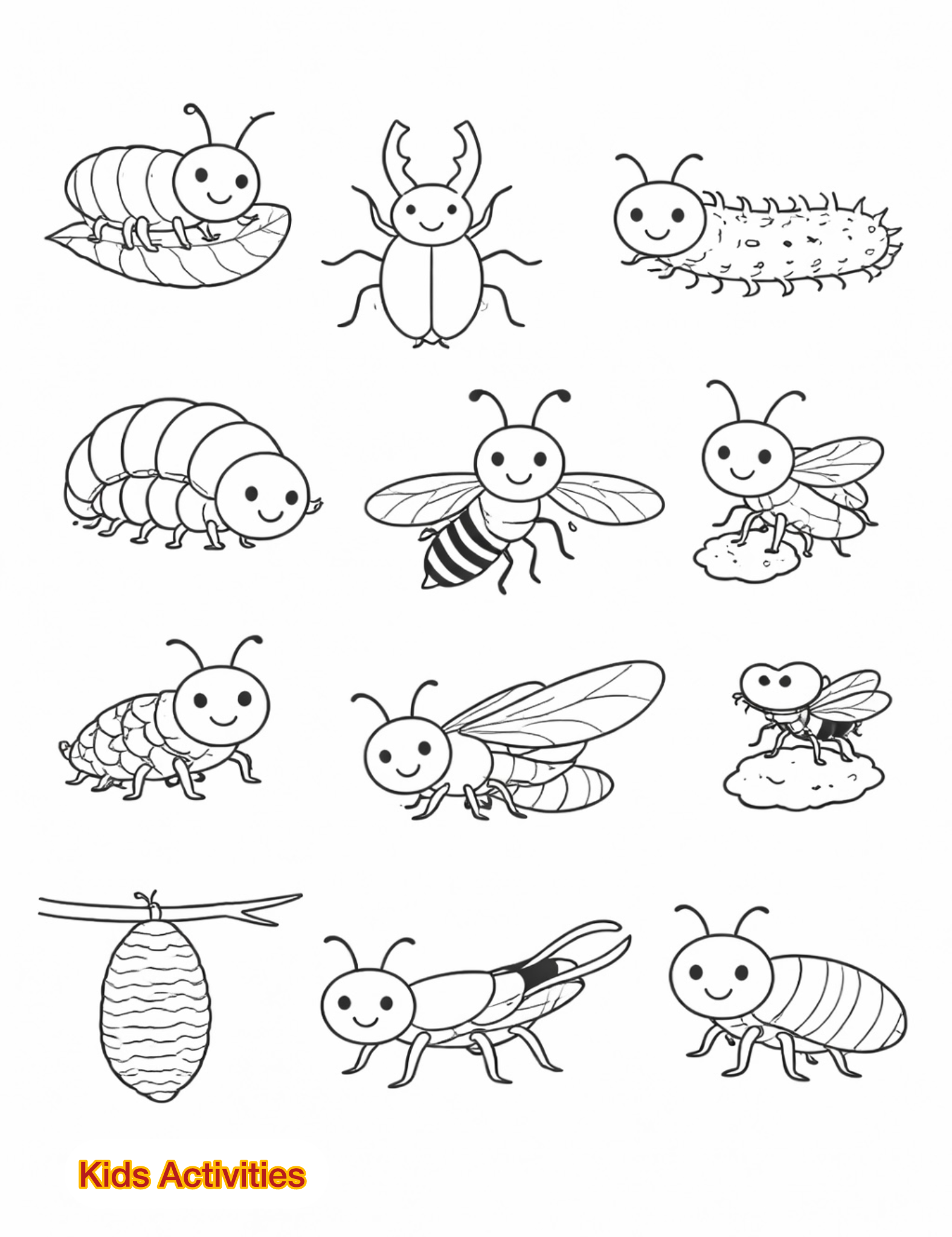 Insects Coloring Pages - Kids Activities